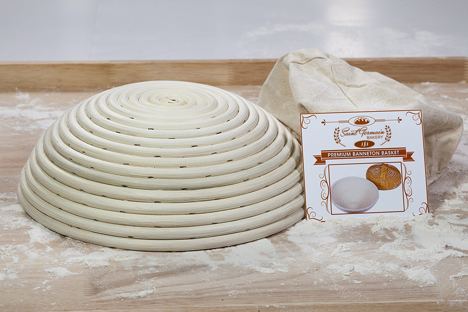 Round Banneton Proofing Basket with Liner - Saint Germain Bakery